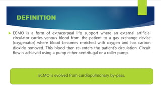 Ecmo (Extracorporeal membrane oxygenation) | PPTX