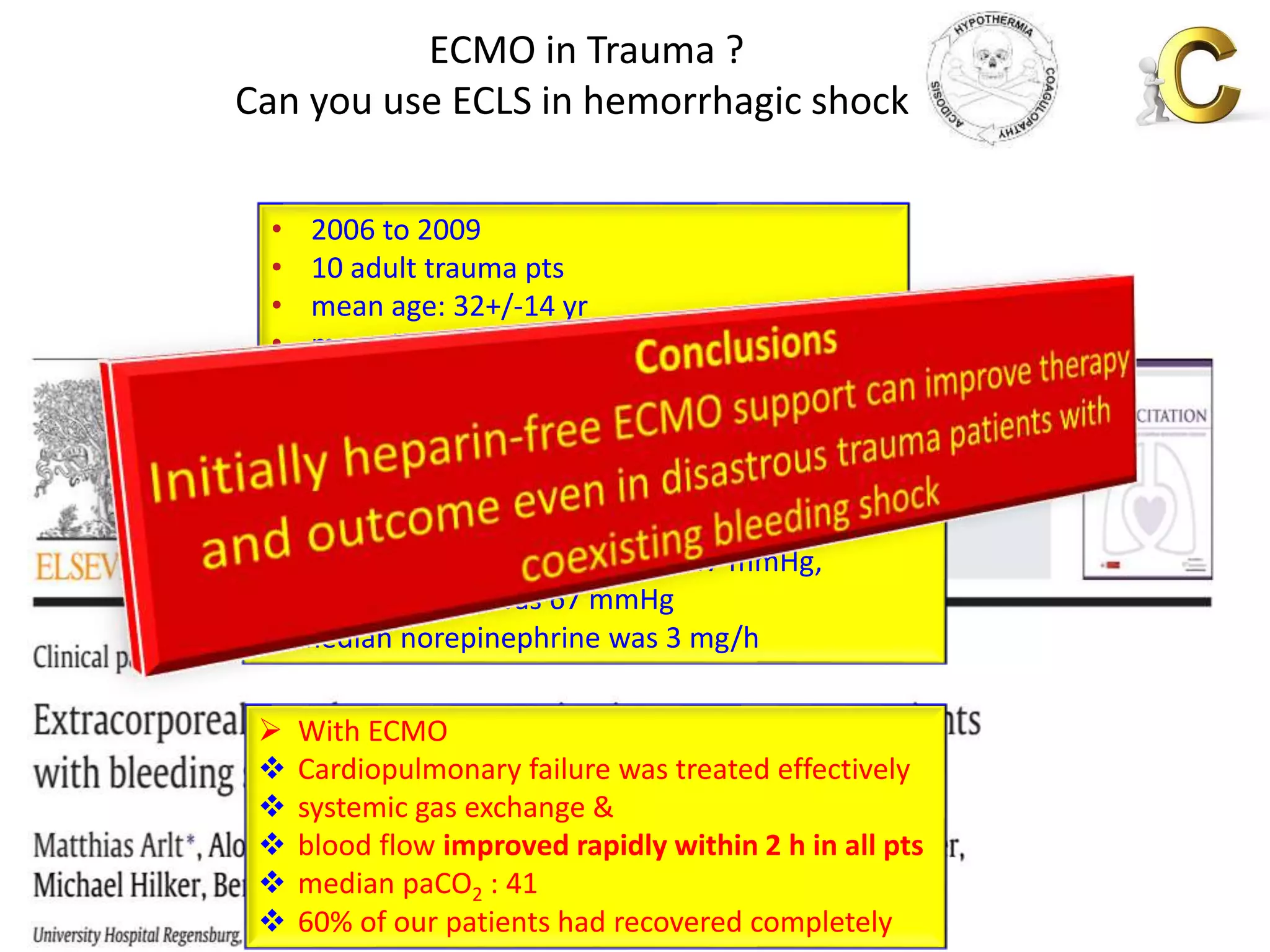 ECMO and its emerging role in trauma ICU 15th ECCC Dubai April 2019 | PPTX