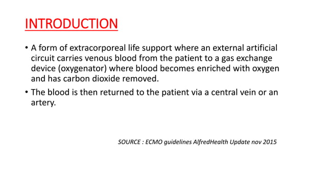 ECMO - extracorporeal membrane oxygenation | PPTX | Lung and Respiratory Health | Diseases and ...