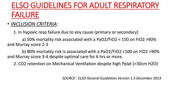 ECMO - extracorporeal membrane oxygenation | PPTX | Lung and ...