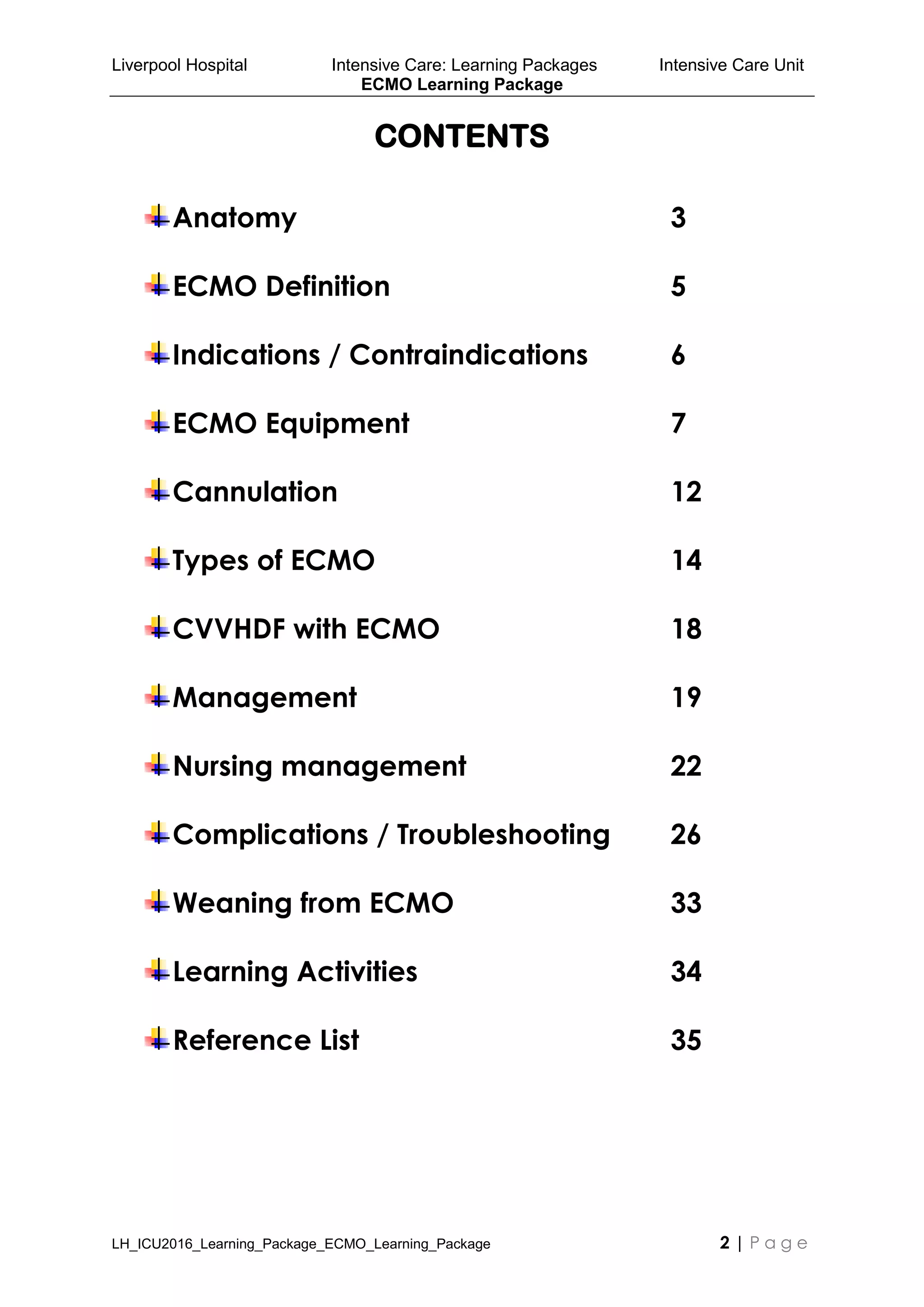 ECMO_Learning_package.pdf | Heart and Cardiovascular Diseases | Diseases and Conditions