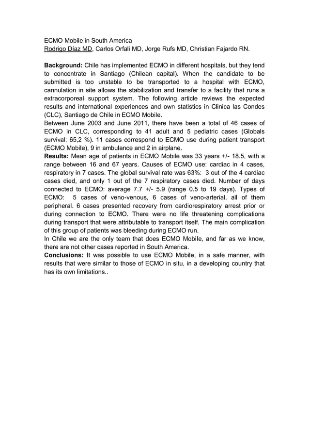 Ecmo mobile in south america | PDF