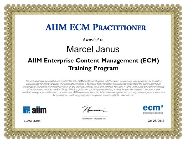 AIIM ECM Practitioner Certificate | PPT