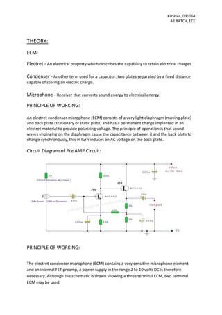 Ecm pre amplifier | DOCX