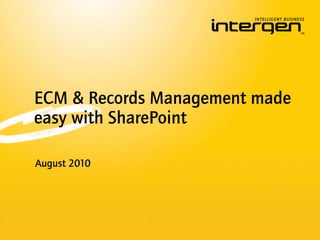 ECM & Records Management with SharePoint | PPTX