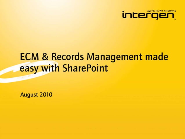 ECM & Records Management with SharePoint | PPT
