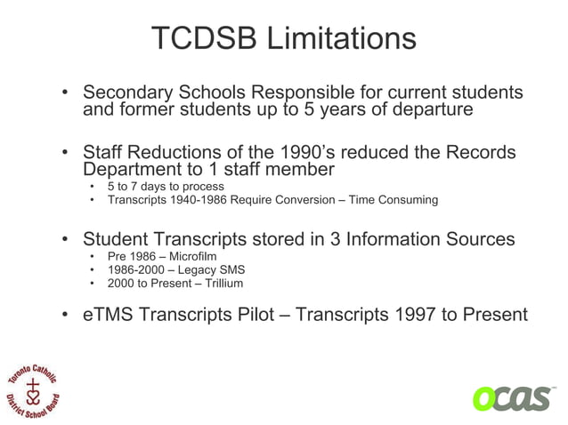 2007 ECNO Conference - Electronic Transcript Management System | PPT