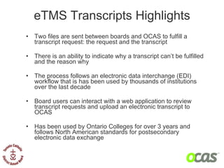 2007 ECNO Conference - Electronic Transcript Management System | PPT