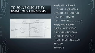 MESH ANALYSIS in Electric Circuits and Networks.pptx | Physics | Science