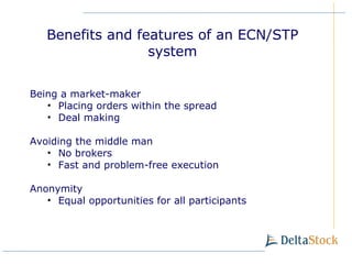 ECN STP Level 2 module Delta Trading platform | PPT