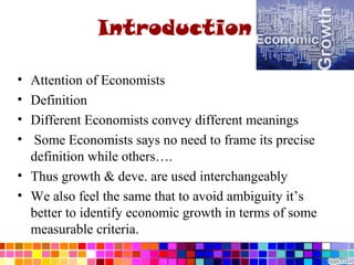 Economic Growth & Economic Development | PPT