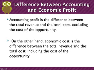 Accounting profit & Economic profit | PPT