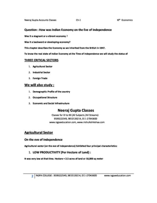 XI Economics Ch – 1 by Neeraj Gupta | PDF