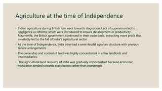 Agrarian reforms In India after independence | PPTX