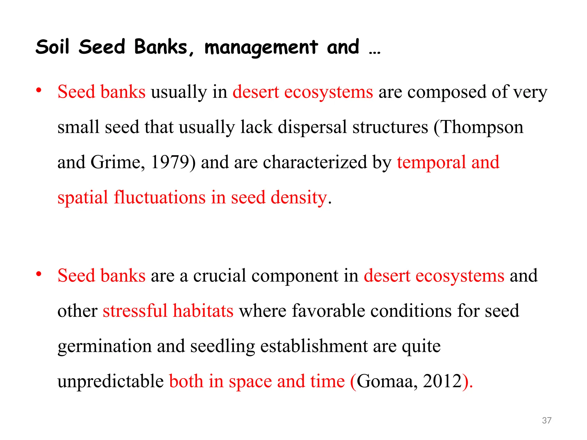 Ecology of soil seed Bank ecology of soil | PPTX