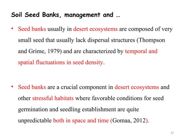 Ecology of soil seed Bank ecology of soil | PPT