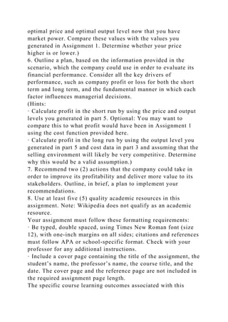 ECO-550 Assignment 2 the assignment is due at the end of wee.docx ...