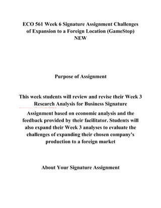 Eco 561-week-6-signature-assignment-challenges-of-expansion-to-a ...