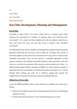 Eco Club by Garima Tandon | PDF