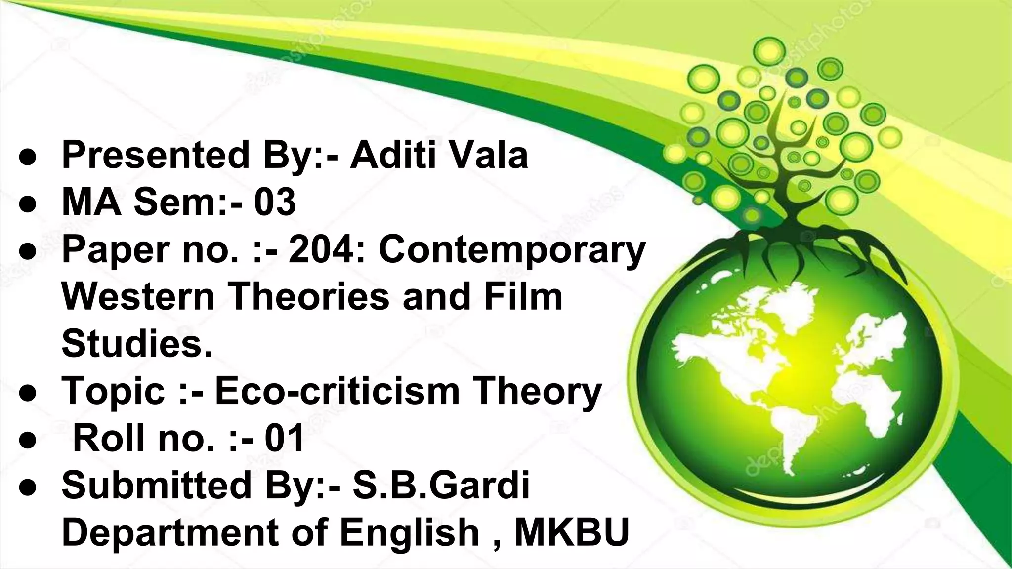 Eco criticism theory | PPTX
