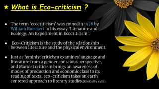 Eco criticism theory | PPTX