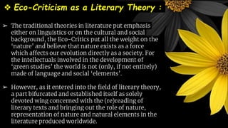 Eco criticism theory | PPTX