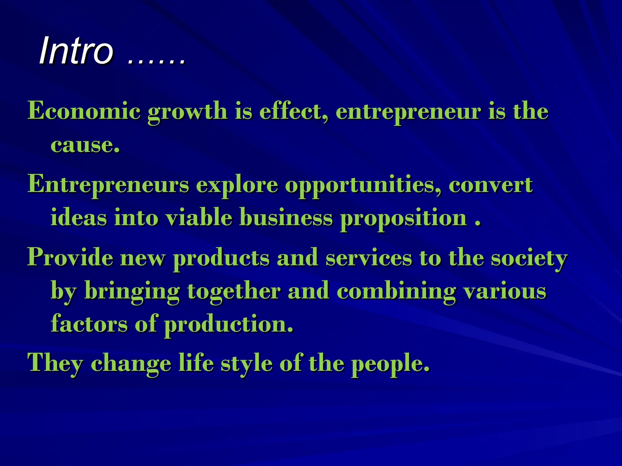 Entrepreneurship ECONOMY & ENTREPRENEURSHIP | PPT