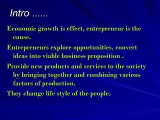 Entrepreneurship ECONOMY & ENTREPRENEURSHIP | PPT