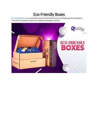 Eco-Friendly Boxes | DOCX | Environment | Science