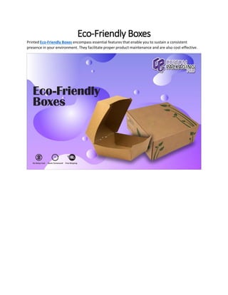 Eco-Friendly Boxes | PDF
