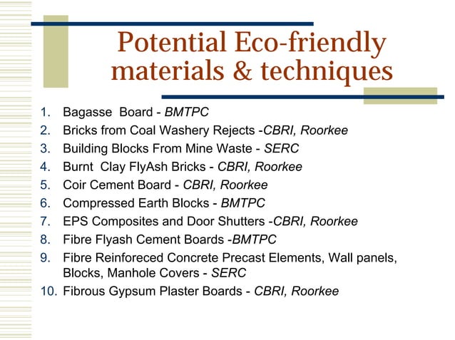 Eco friendly building materials | PDF