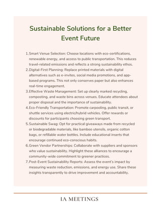 Greener Conferences, Greater Impact: Eco-Friendly Planning with IA ...