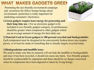 Eco friendly gadgets | PPTX