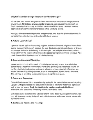 Eco-Friendly Interior Design: Tips for sustainable living | DOCX