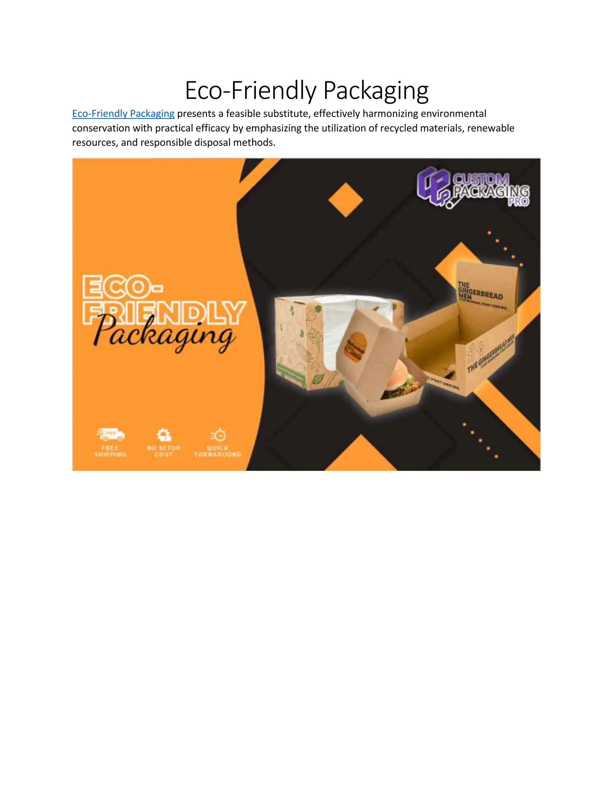 Eco-Friendly Packaging - Custom Eco-Friendly Boxes | PDF