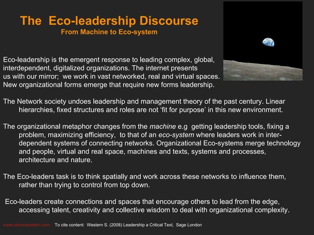 Eco-Leadership: Towards a new paradigm | PPT