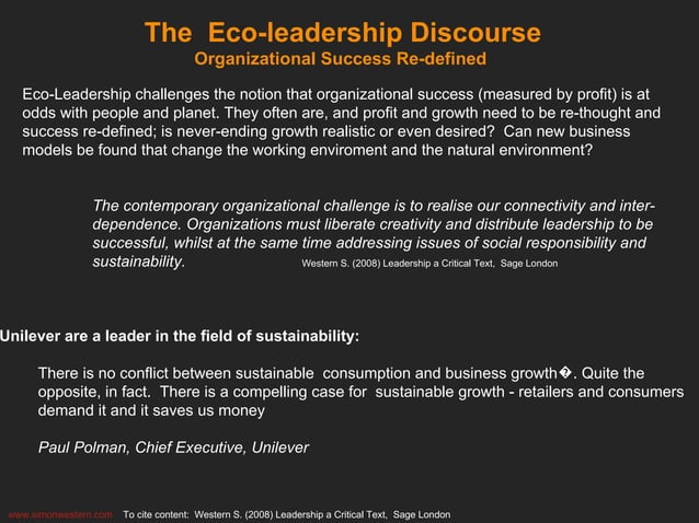 Eco-Leadership: Towards a new paradigm | PPT