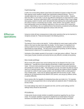 Eco-mode: Benefits and Risks of Energy-saving Modes of UPS Operation | PDF