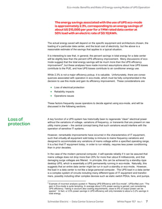 Eco-mode: Benefits and Risks of Energy-saving Modes of UPS Operation | PDF