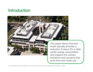 Eco-Mode: Benefits and Risks of Energy Saving Modes of UPS Operation | PDF