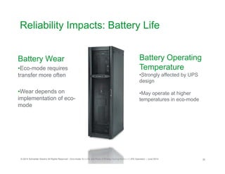 Eco-Mode: Benefits and Risks of Energy Saving Modes of UPS Operation | PDF