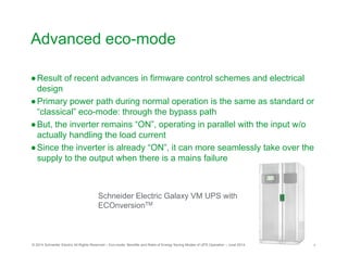 Eco-Mode: Benefits and Risks of Energy Saving Modes of UPS Operation | PDF