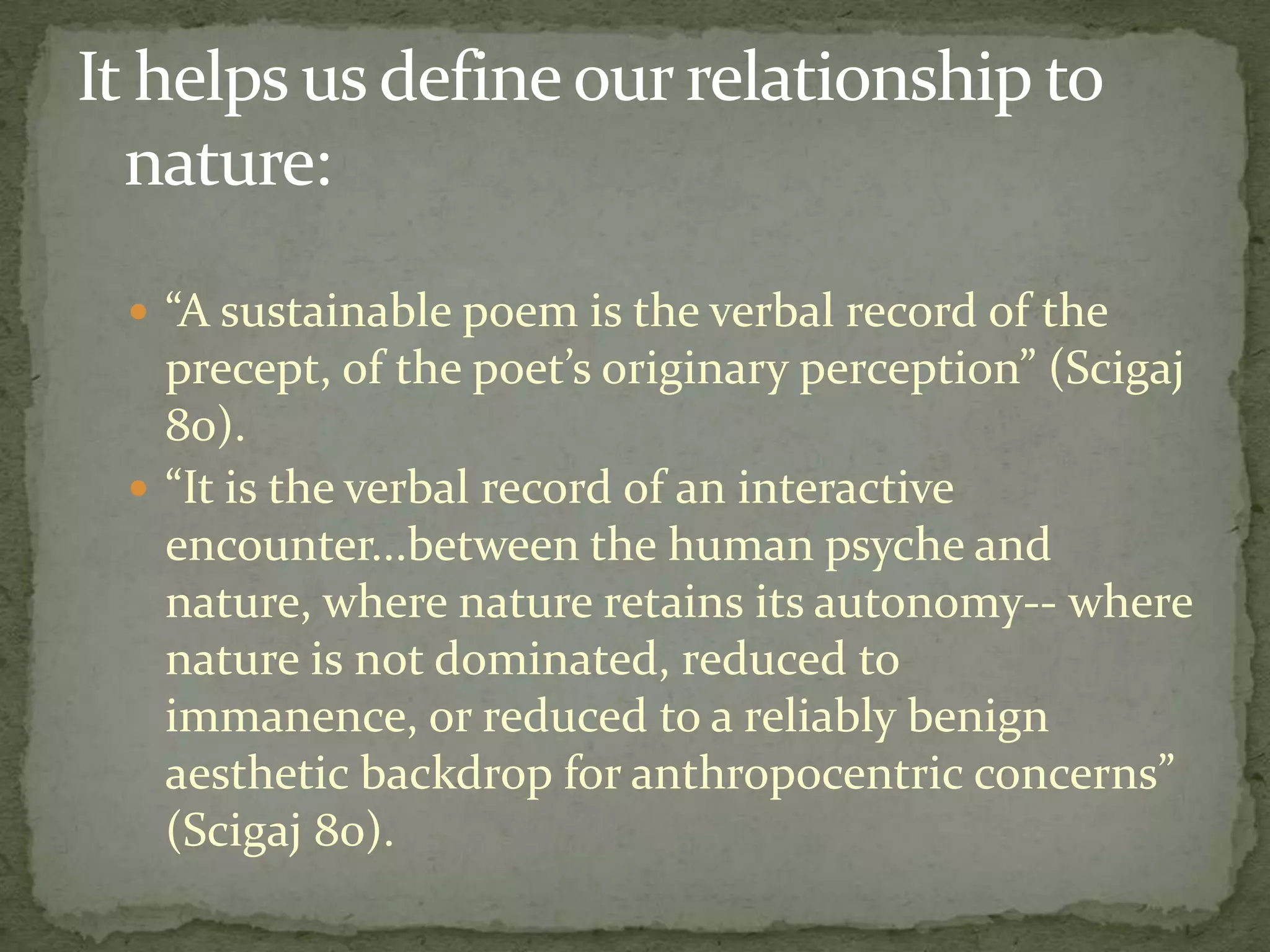 Eco poetry & ecological awareness | PPT