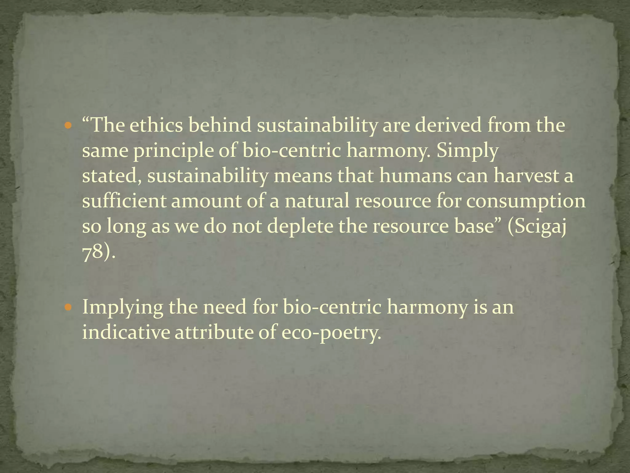 Eco poetry & ecological awareness | PPT