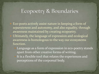Eco poetry & ecological awareness | PPT