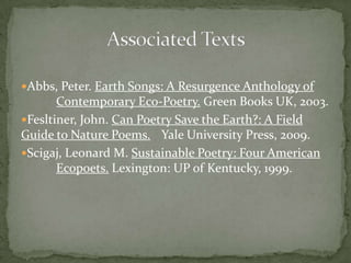 Eco poetry & ecological awareness | PPT