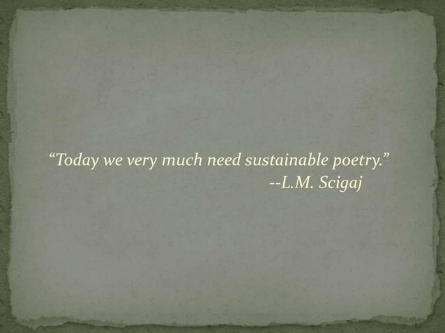 Eco poetry & ecological awareness | PPT | Environment | Science