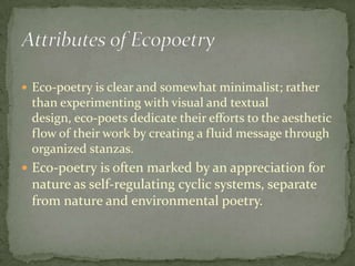 Eco poetry & ecological awareness | PPT