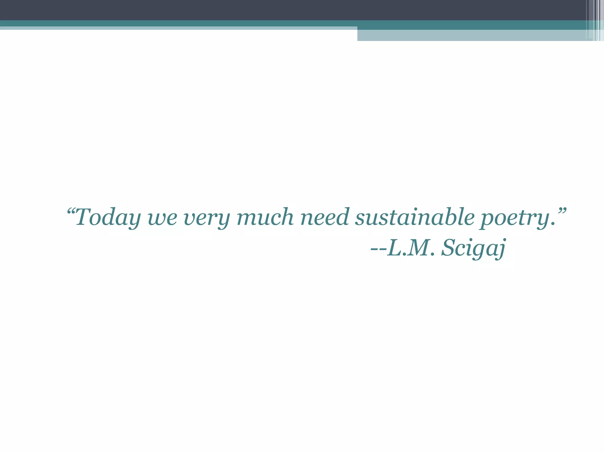 Eco poetry & ecological awareness | PPT
