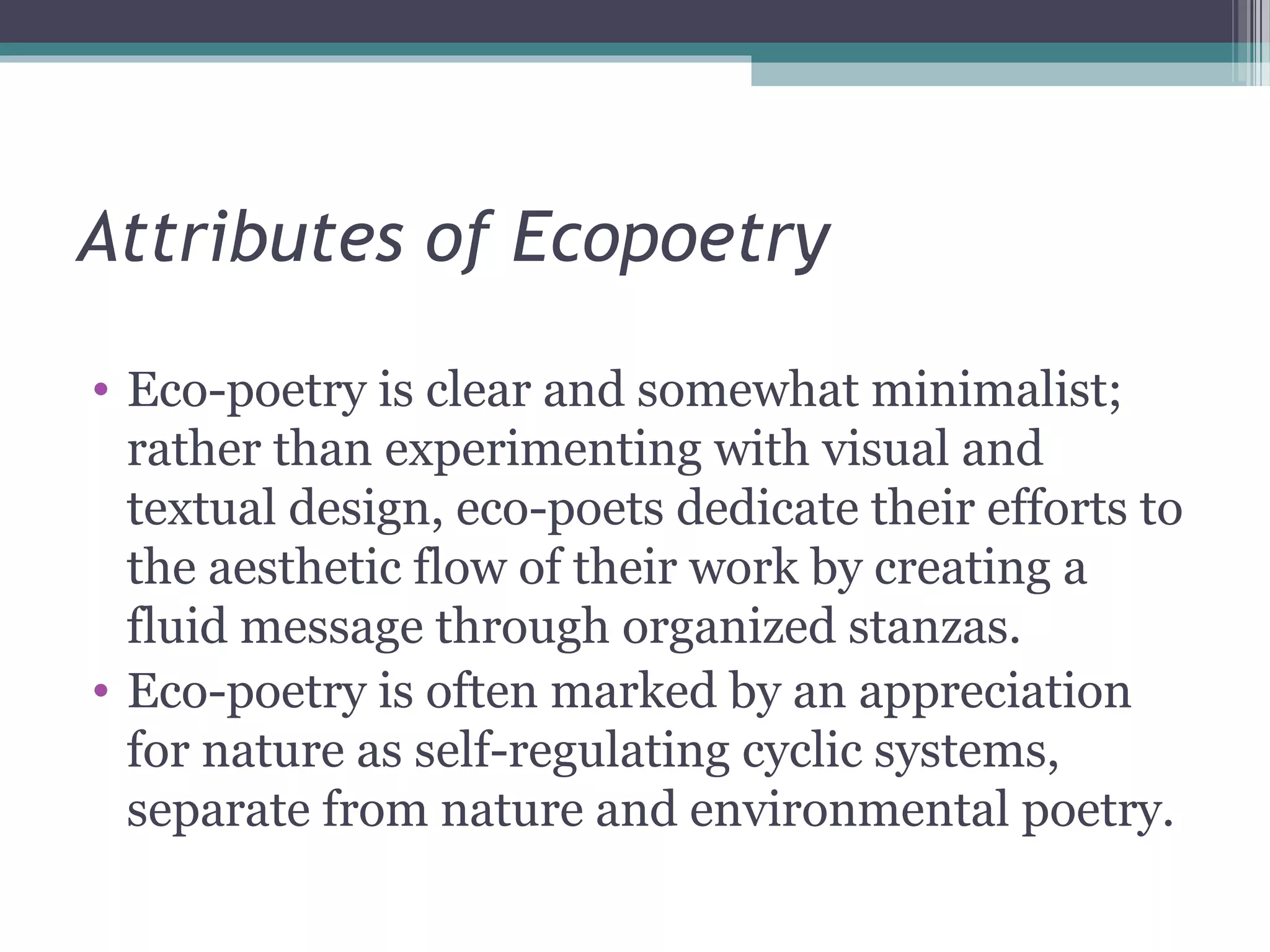 Eco poetry & ecological awareness | PPT